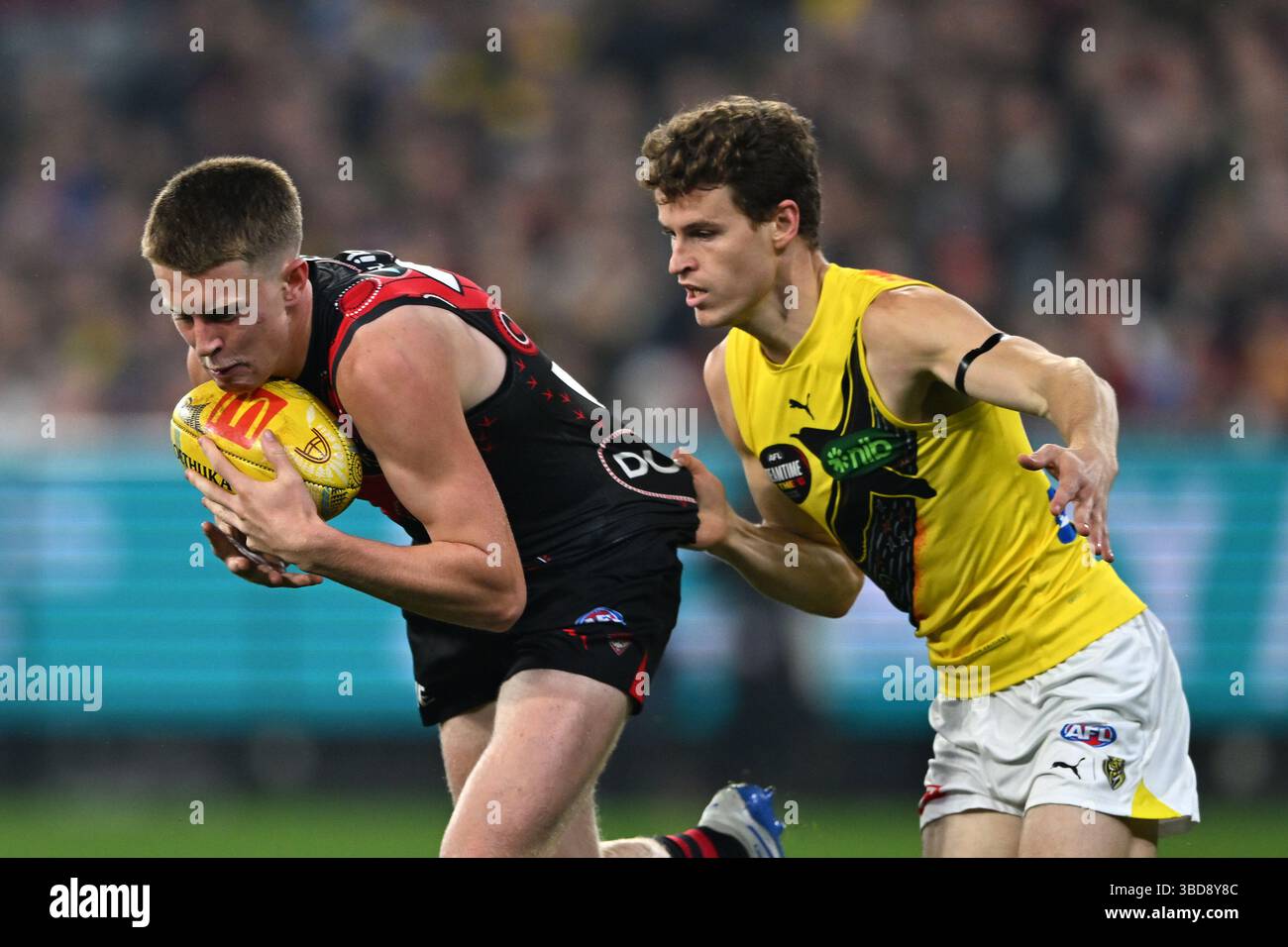 Melbourne, Australia. 23rd May, 2025. Angus Clarke of Essendon in ...