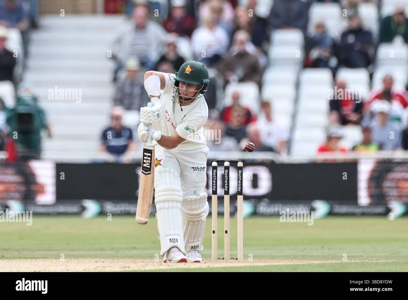 Nottingham, UK. 23rd May, 2025. Ben Curran of Zimbabwe clips the ball ...