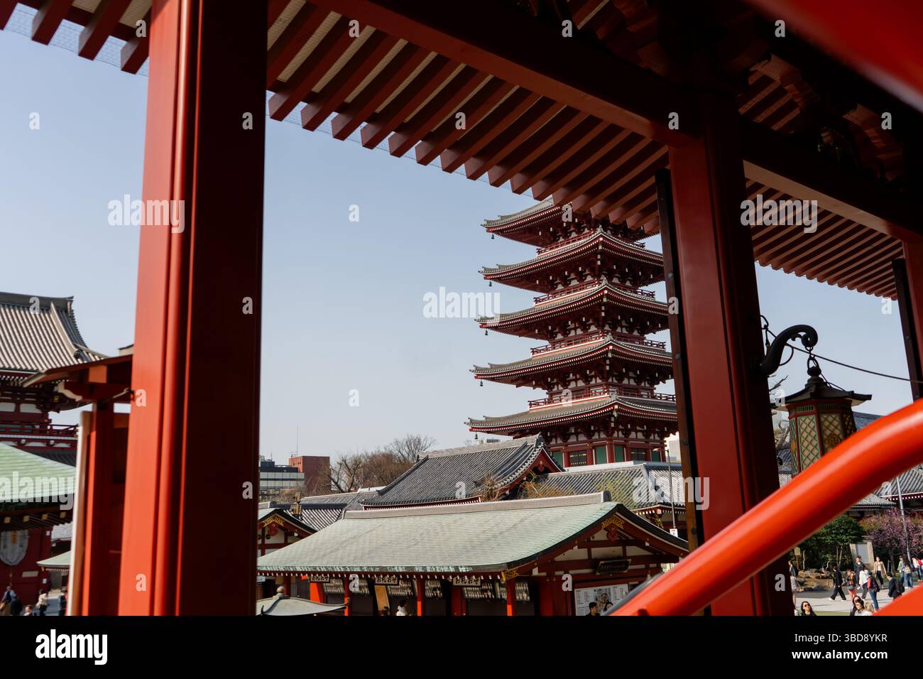 Five-story pagoda of the famous Sensoji Buddhist temple, Asakusa, Tokyo, Japan Stock Photo - Alamy
