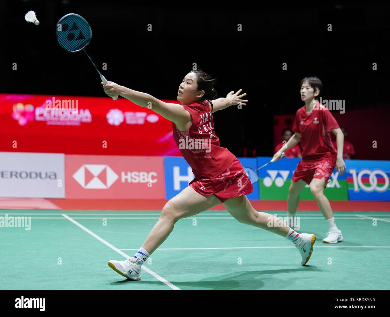 Kuala Lumpur, Malaysia. 23rd May, 2025. Jia Yifan (L)/Zhang Shuxian compete during the women's ...