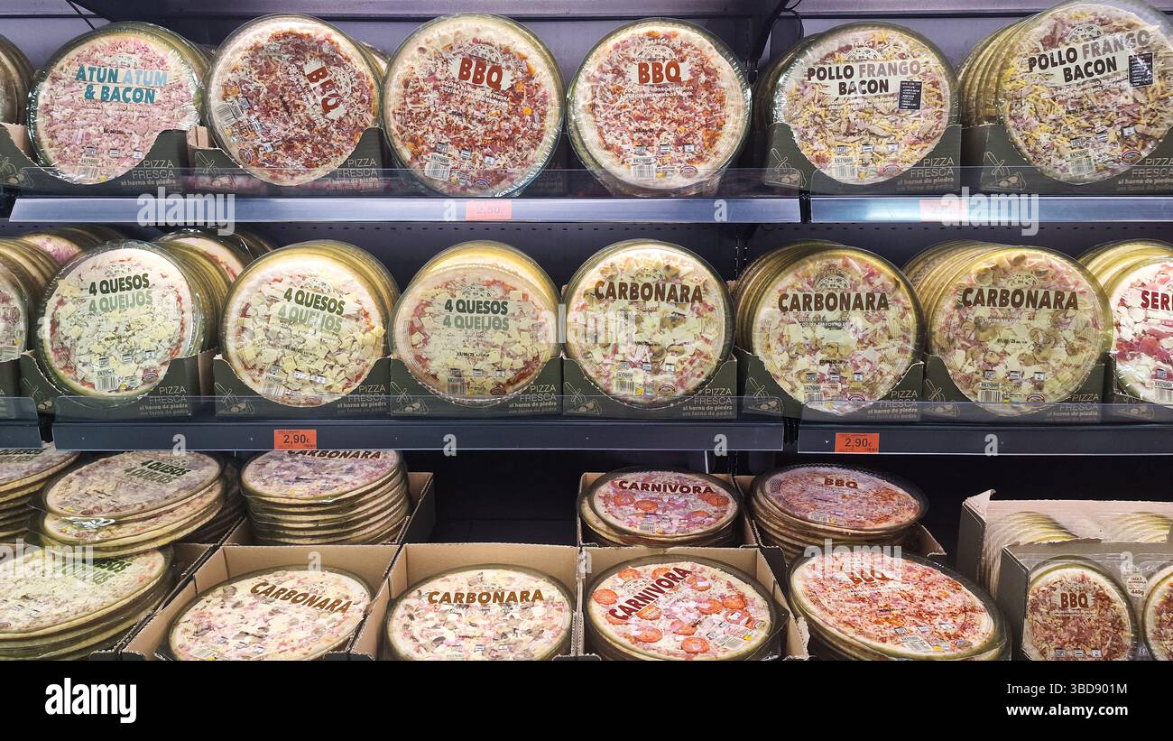 Roqueetas de Mar Almeria, Andalusia, Spain, May 21, 2025 .Pizza semi ...