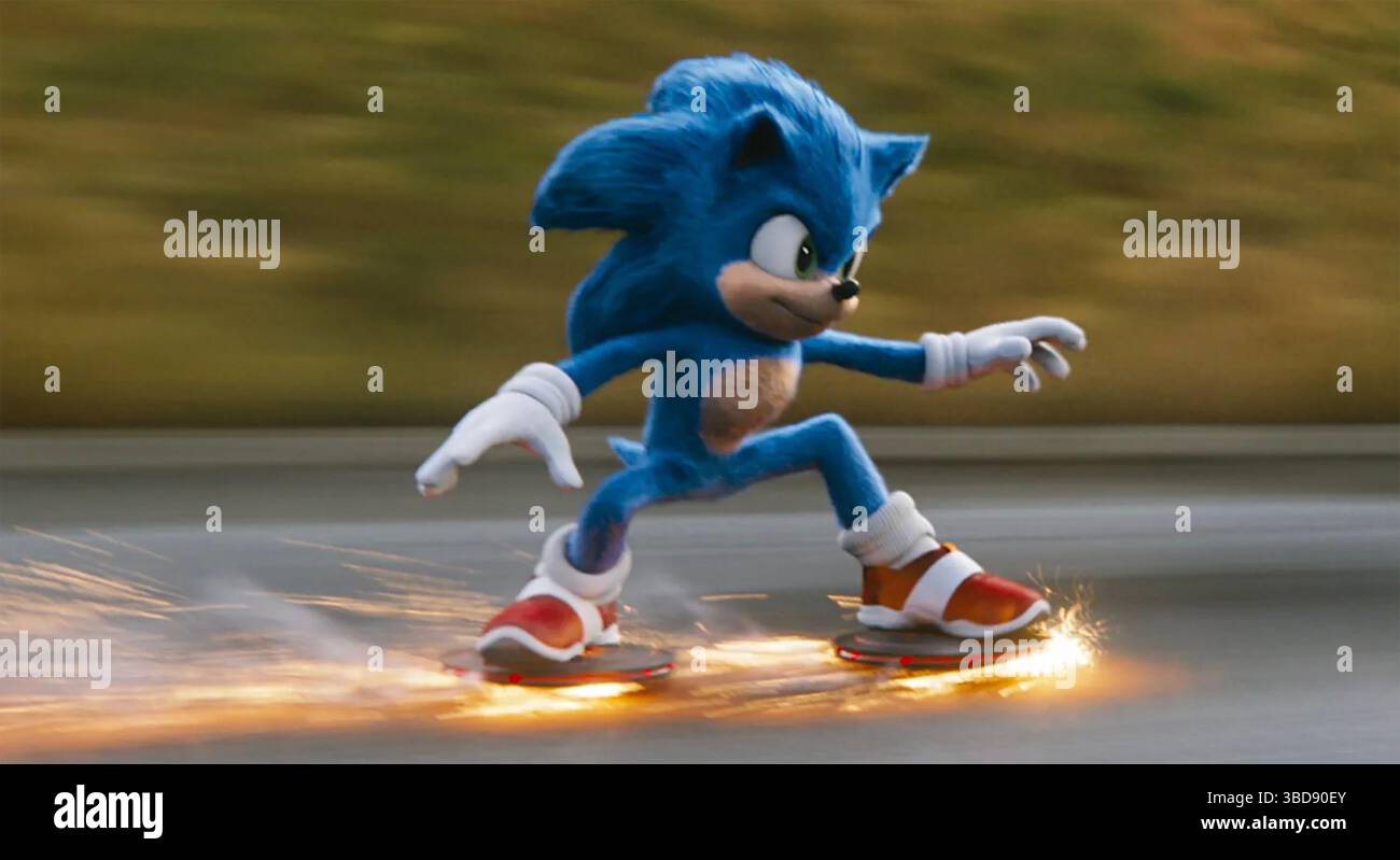 SONIC THE HEDGEHOG 2020 Paramount Pictures film with Sonic voiced by ...