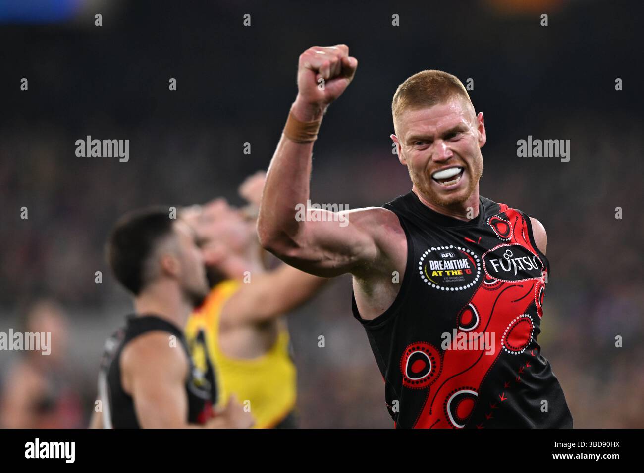 Peter Wright of Essendon reacts after kicking a goal during the AFL ...