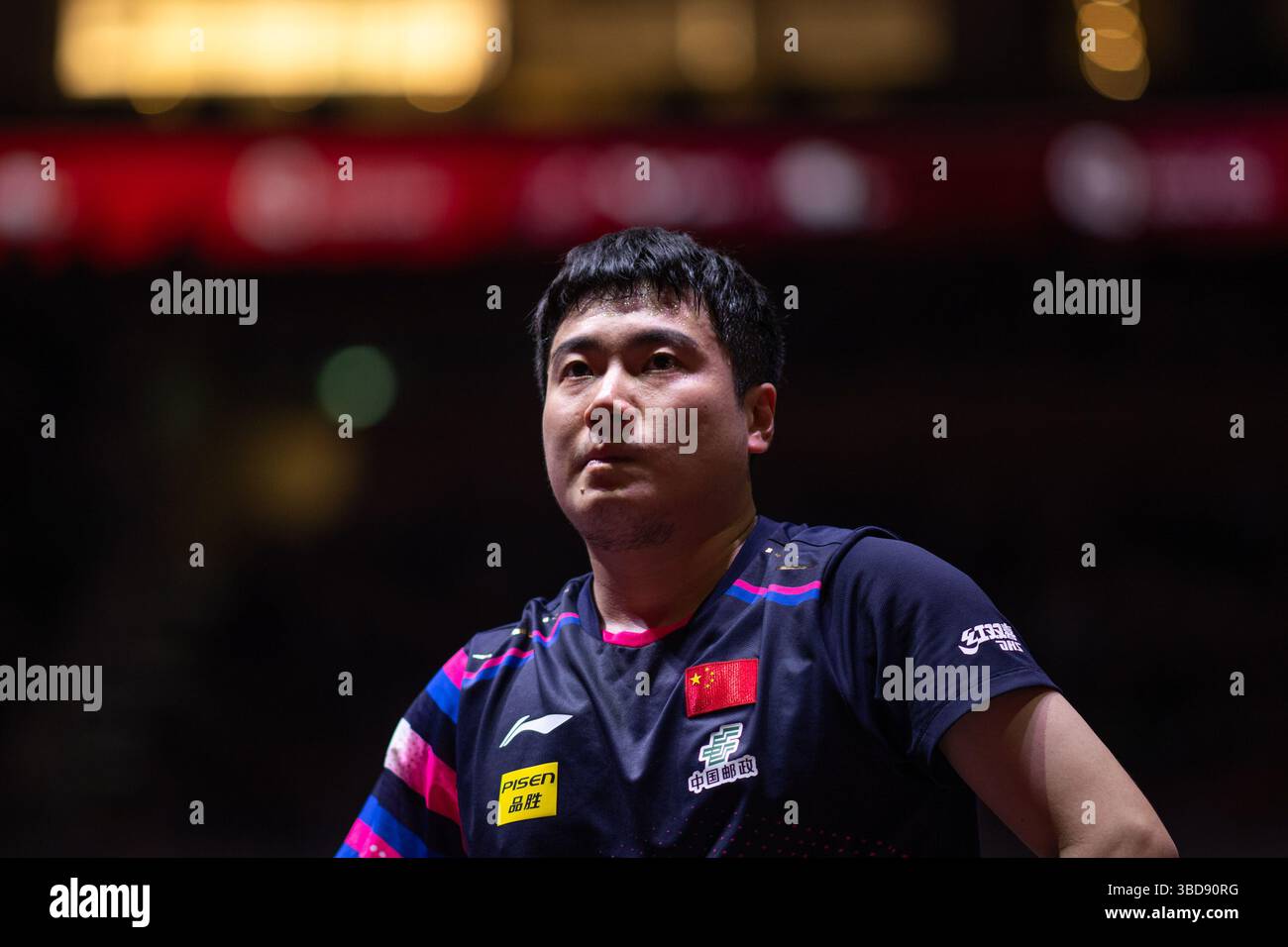 Doha, Qatar. 23rd May, 2025. Liang Jingkun reacts during the men's ...