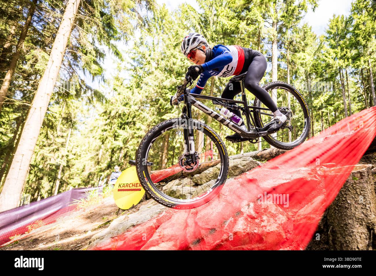 Loana Lecomte of France during the training for Mountain bike cross ...