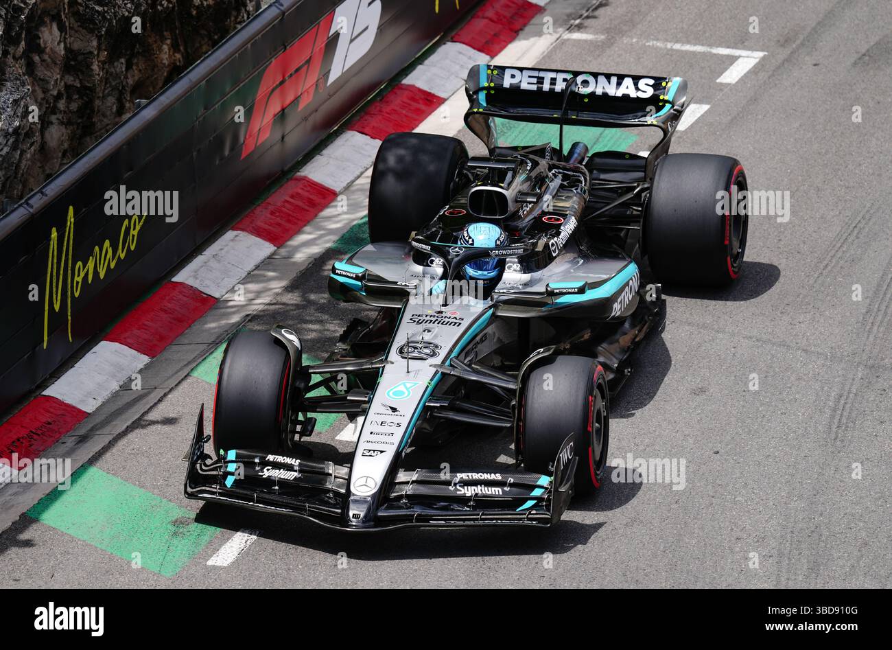 Mercedes' George Russell during FP1 at the Circuit de Monaco, Monte ...