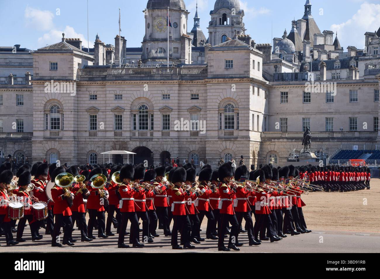 London, UK. 23rd May 2025. King's Guards rehearse at Horse Guards ...