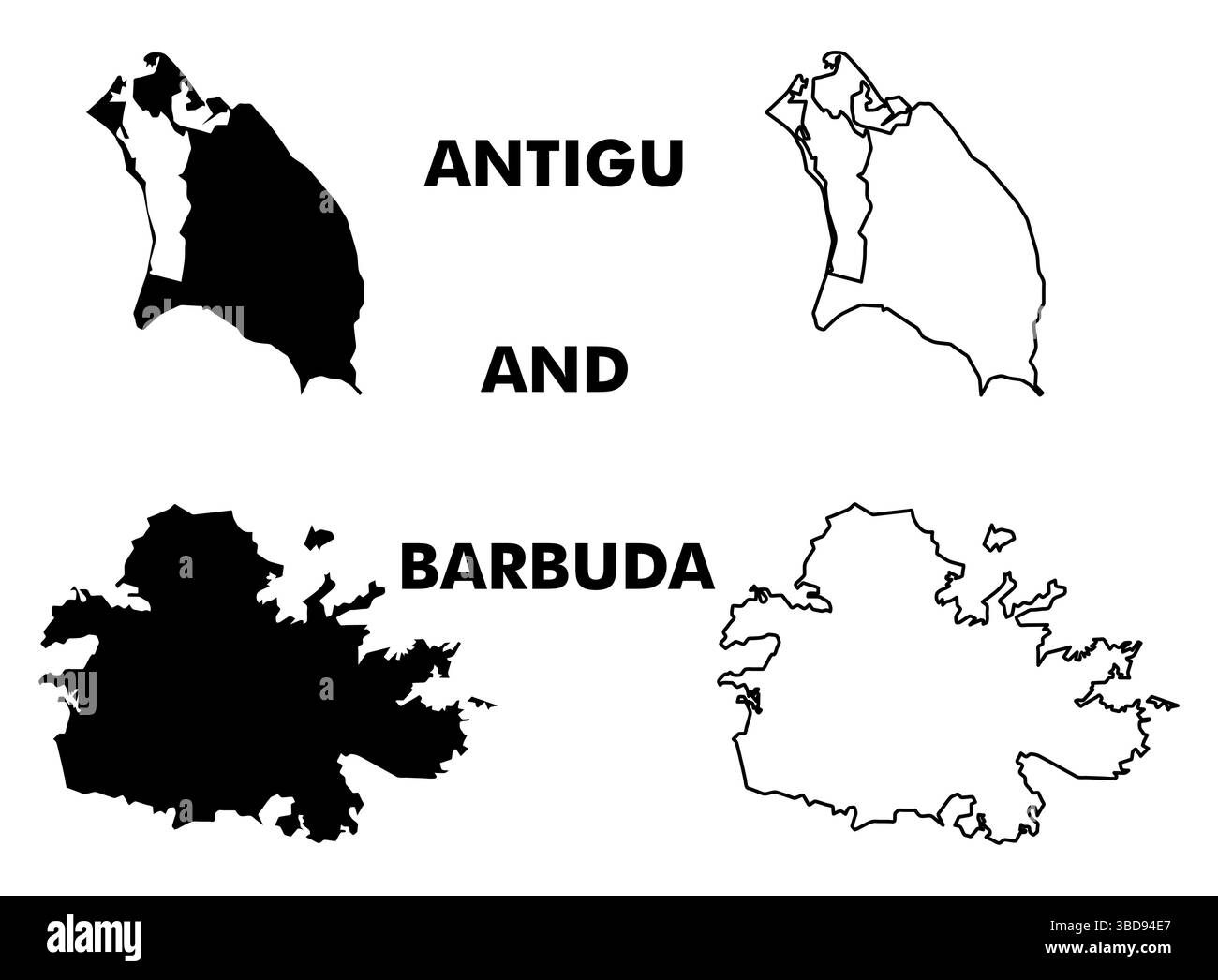 Barbuda scalable map hi-res stock photography and images - Alamy