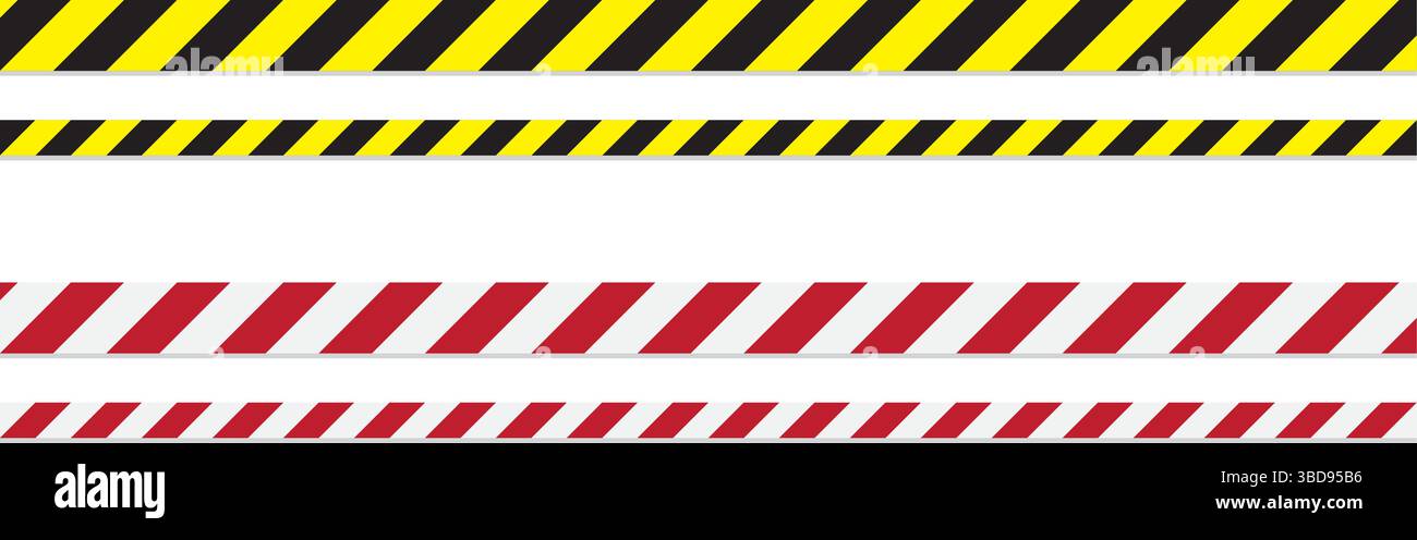 set of striped warning tape isolated vector illustration Stock Vector ...