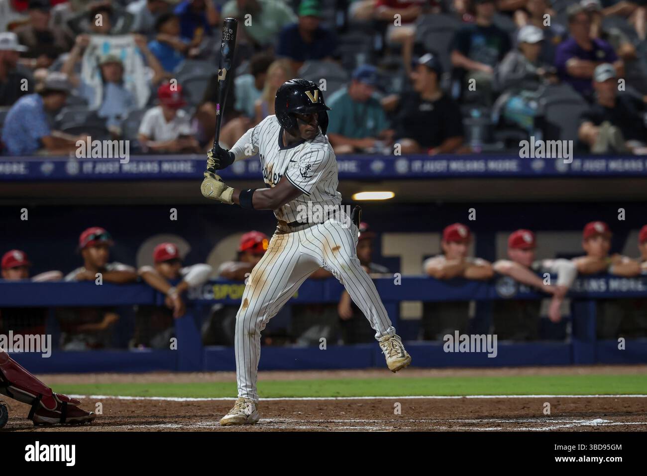 HOOVER, AL - MAY 22: Vanderbilt utility RJ Austin (42) lifts his left ...