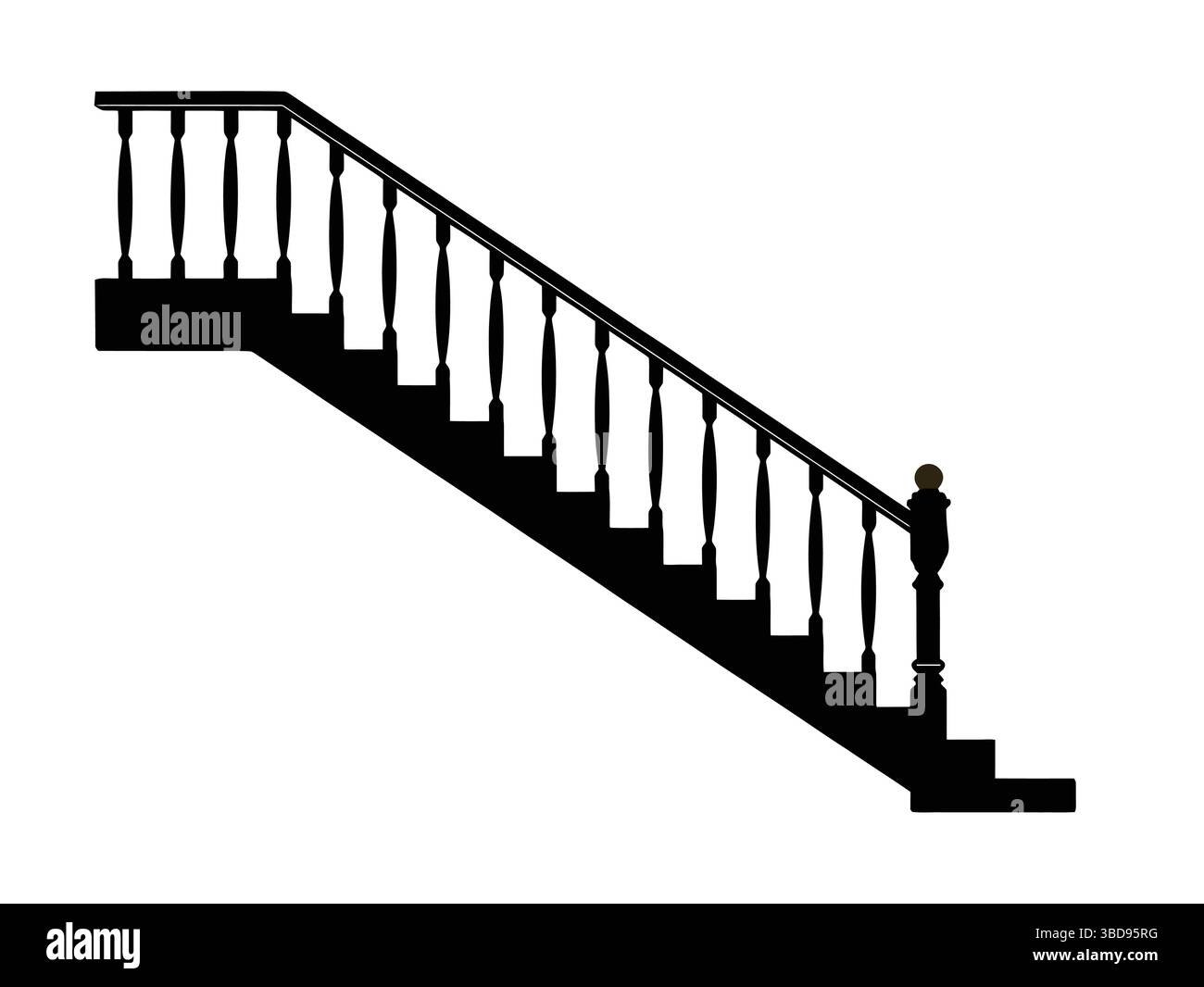 Staircase silhouette vector icon in black. Ladder silhouette vector ...