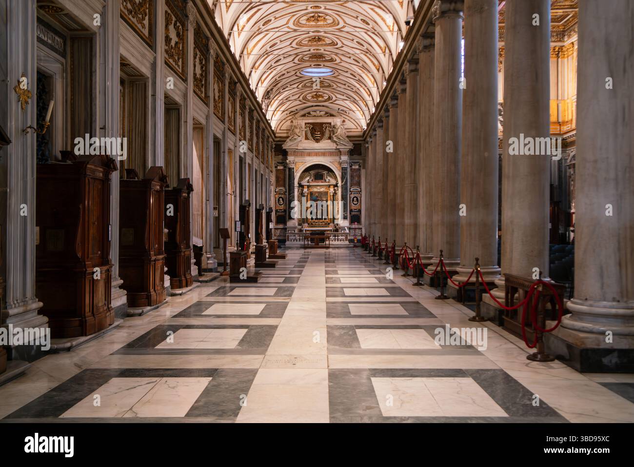 Side aisle of the baroque church of Santa Maria Maggiore in Rome, Italy ...