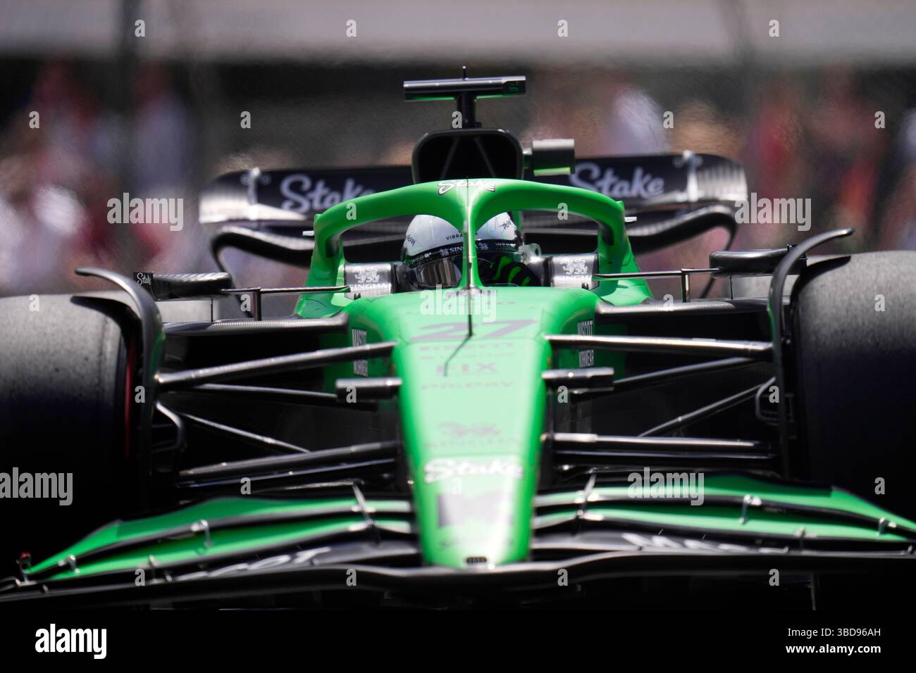Kick Sauber driver Nico Hulkenberg of Germany steers his car during the ...