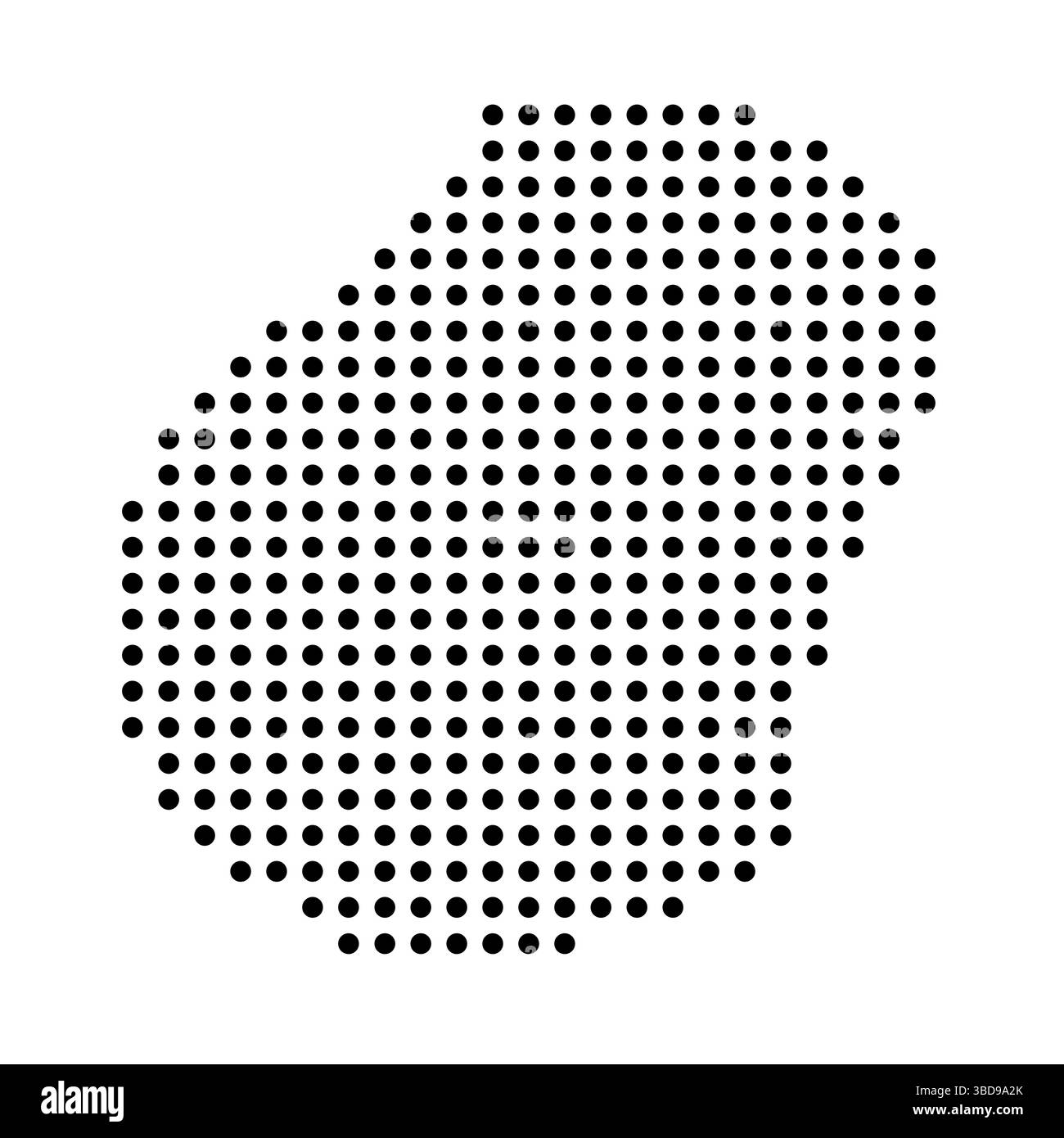 Nauru country dotted map. Black spot pixel illustration isolated on white background. Vector ...