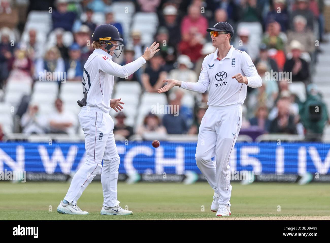 Nottingham, UK. 23rd May, 2025. Harry Brook of England celebrates ...