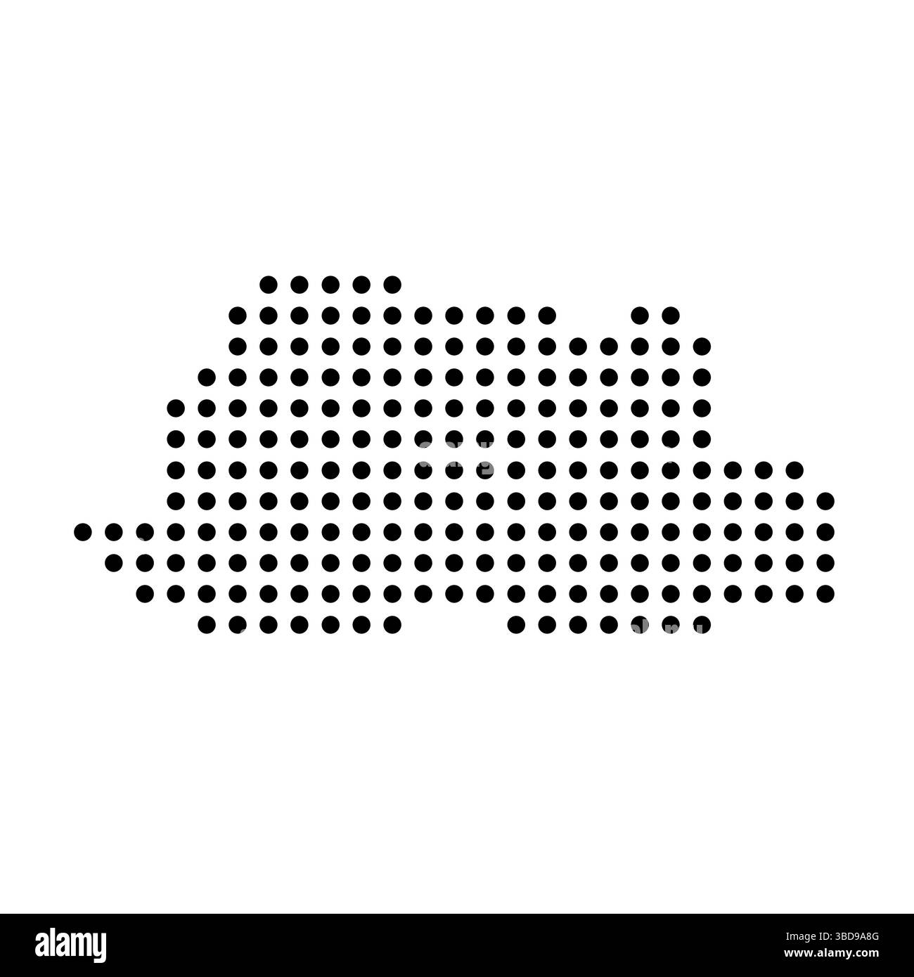 Bhutan country dotted map. Black spot pixel illustration isolated on ...