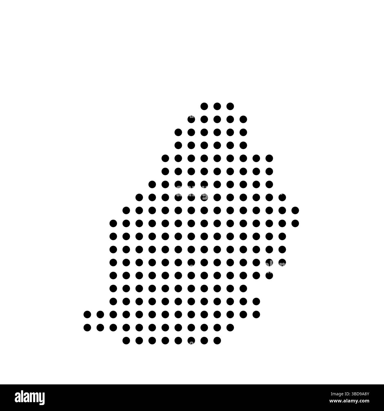 Mauritius country dotted map. Black spot pixel illustration isolated on ...