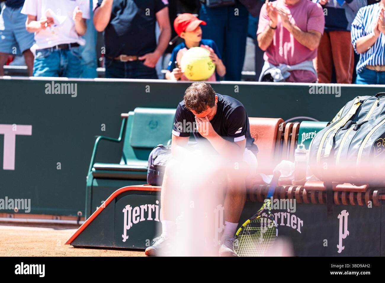 Clement TABUR of France emotional after the win during the qualifying ...