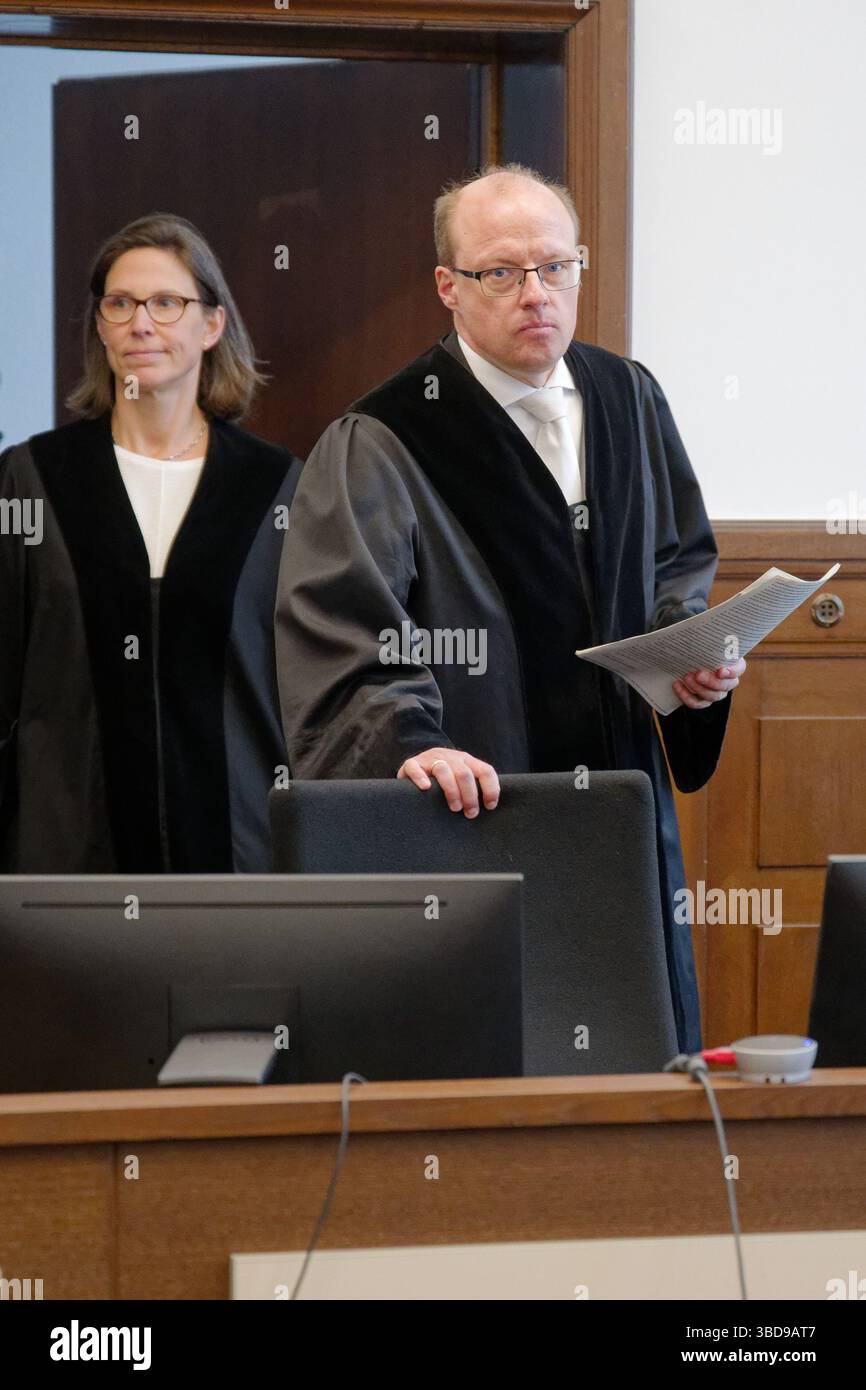 Cologne, Germany. 23rd May, 2025. Judge Julia Bettina Onderka (l) and ...