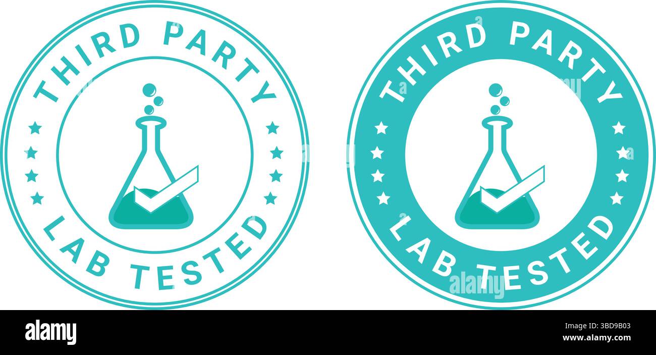 third party lab tested badge with beaker icon and check mark in blue ...