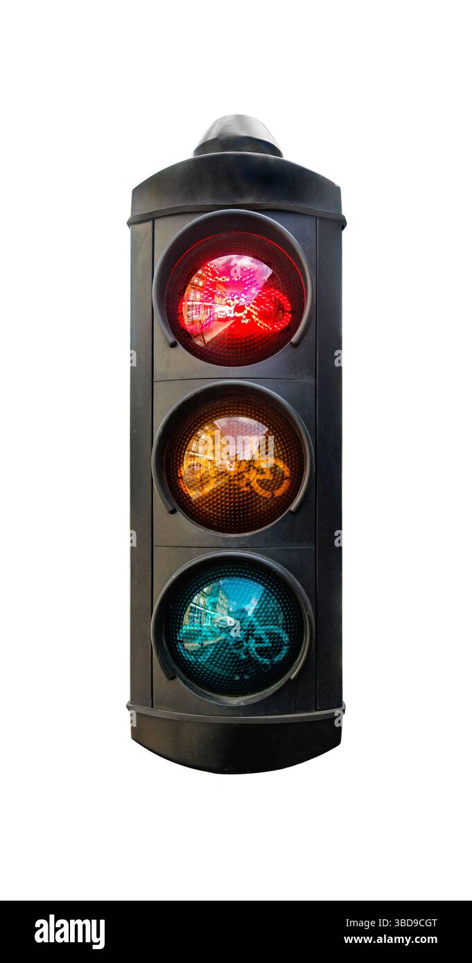 Cyclists red traffic light uk Cut Out Stock Images & Pictures - Alamy
