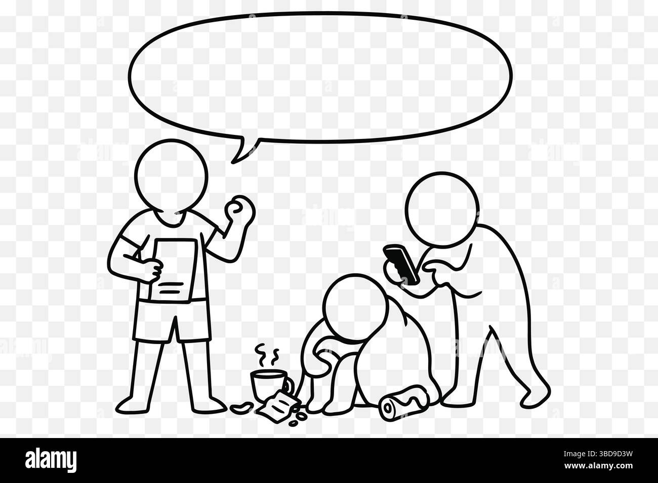 Funny Comic of Students Reacting to Study Stress – Editable Doodle Line ...