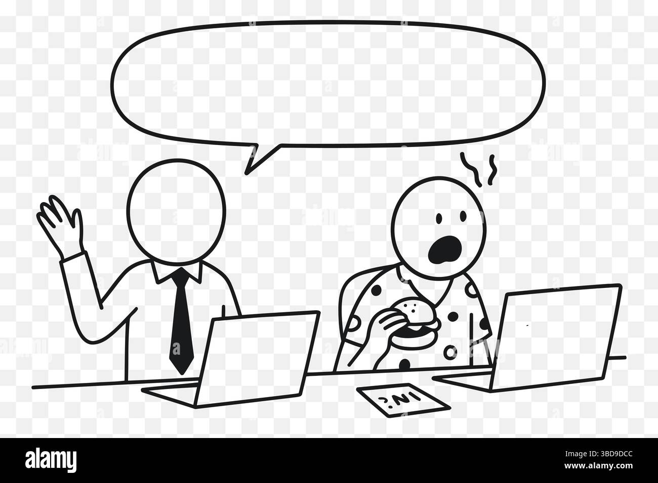 Overwhelmed Digital Character with Notifications and Emails – Vector ...