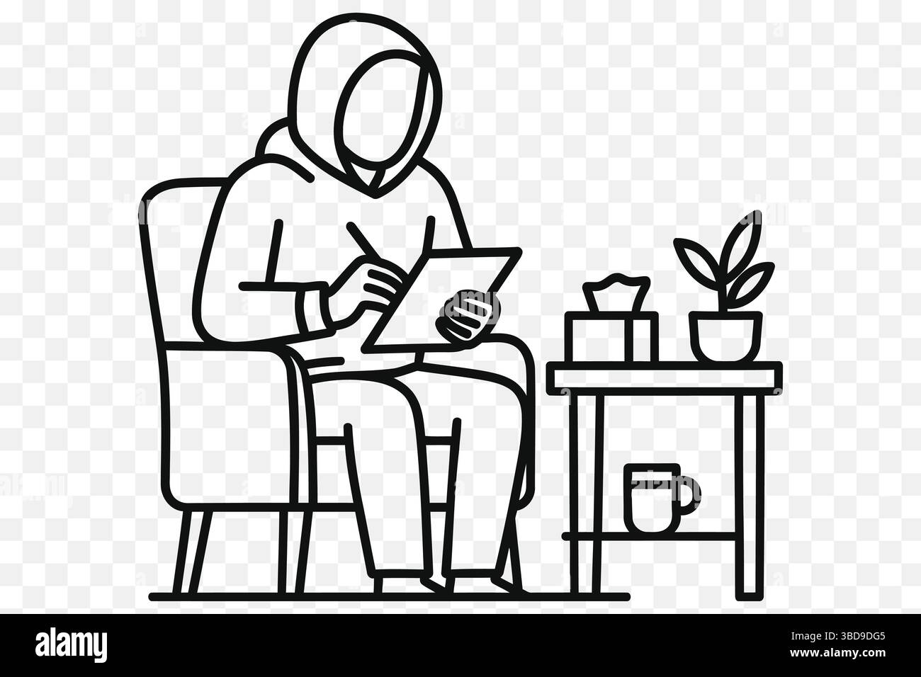 Faceless character journaling hi-res stock photography and images - Alamy