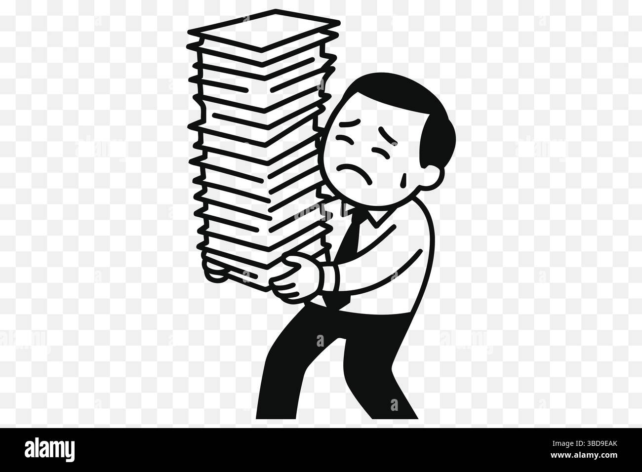 Overworked Office Worker Cartoon Vector – Stressed Businessman with ...