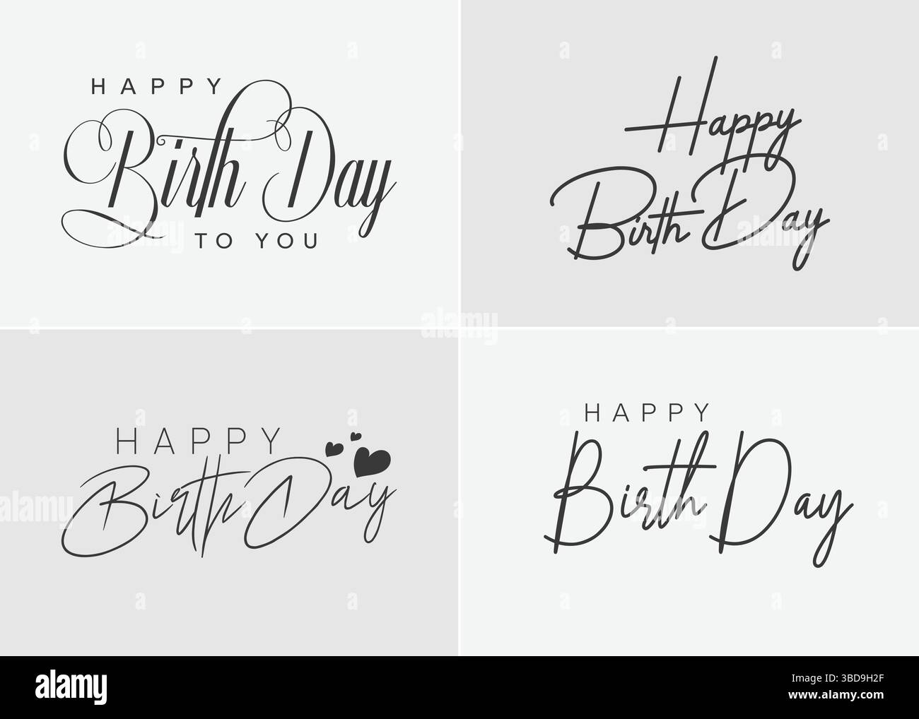 happy birthday typography black color vector design with birthday party ...