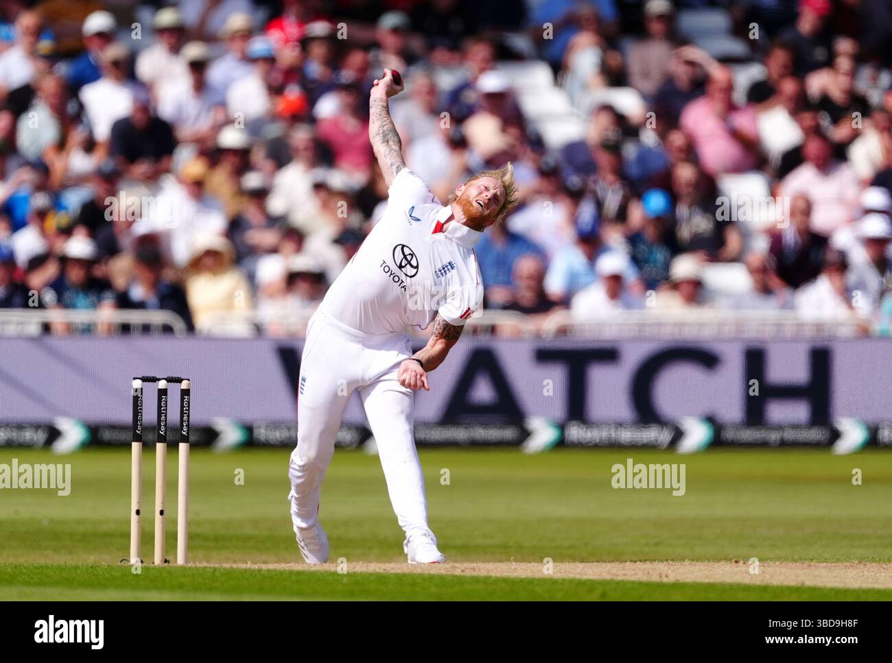 England's Ben Stokes bowling on day two of the Rothesay International ...