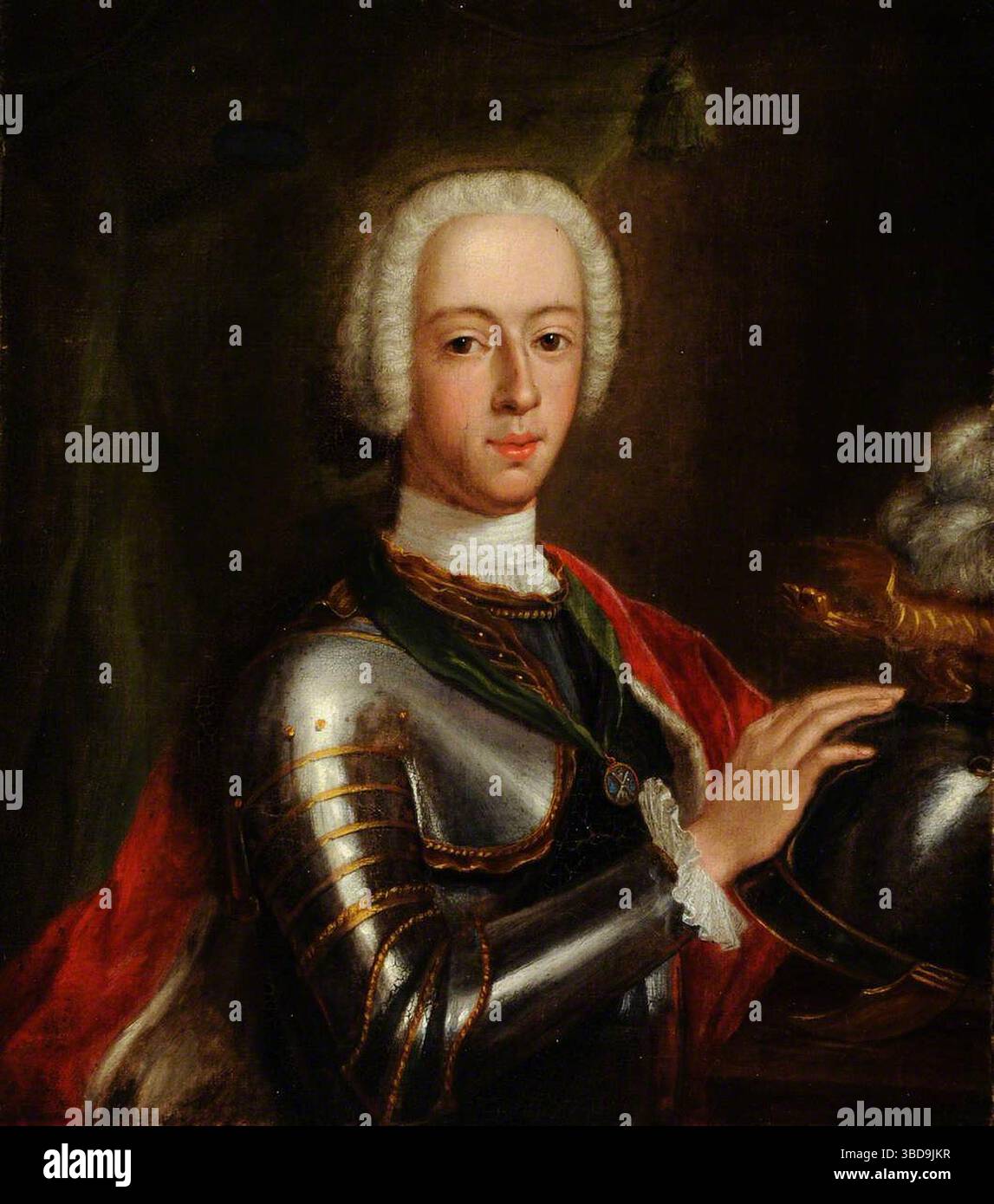 A portrait of Charles Edward Stuart, aka Bonnie Prince Charlie painted ...