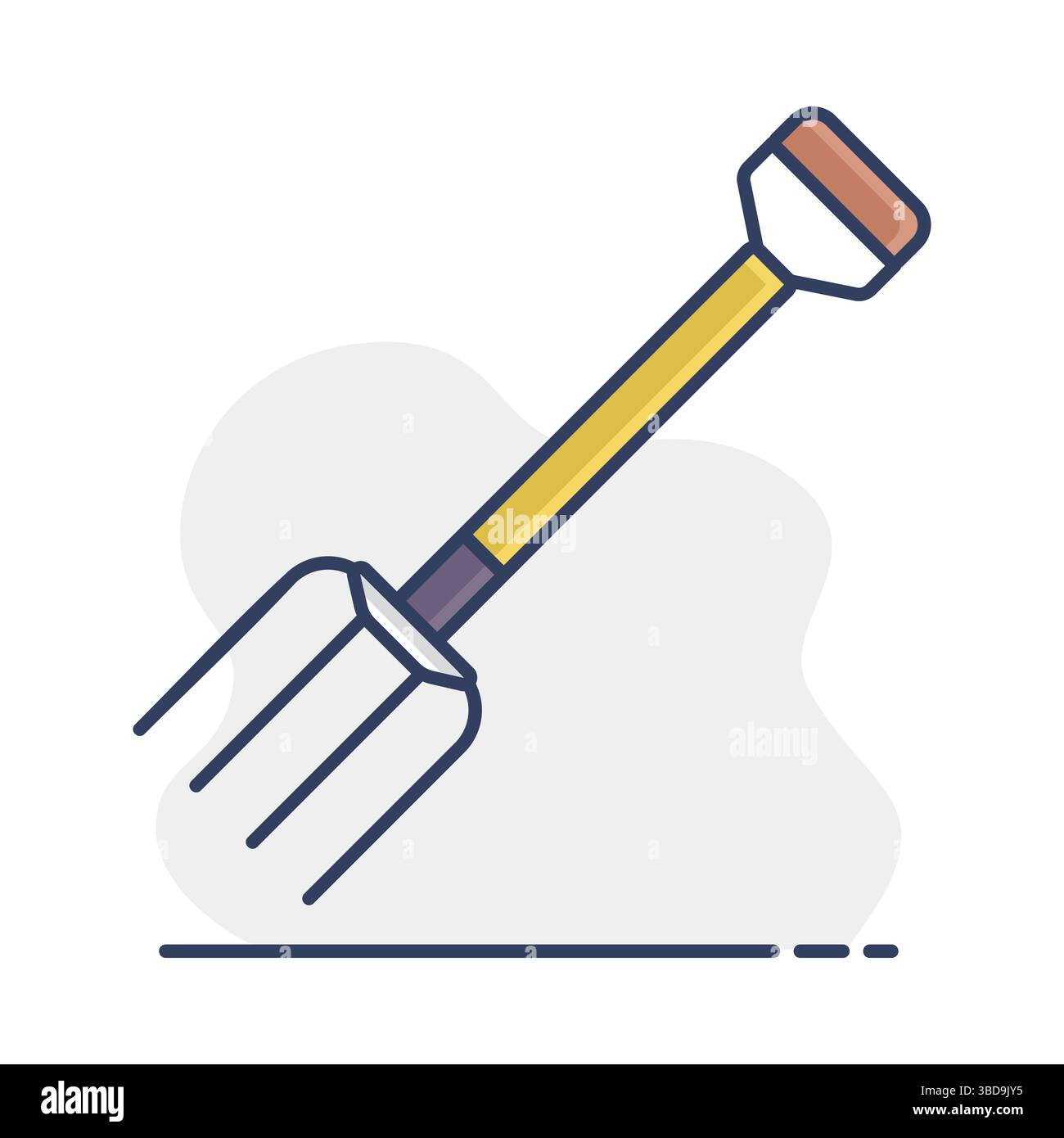 Garden pitchfork isolated vector icon. Graph symbol for agriculture ...