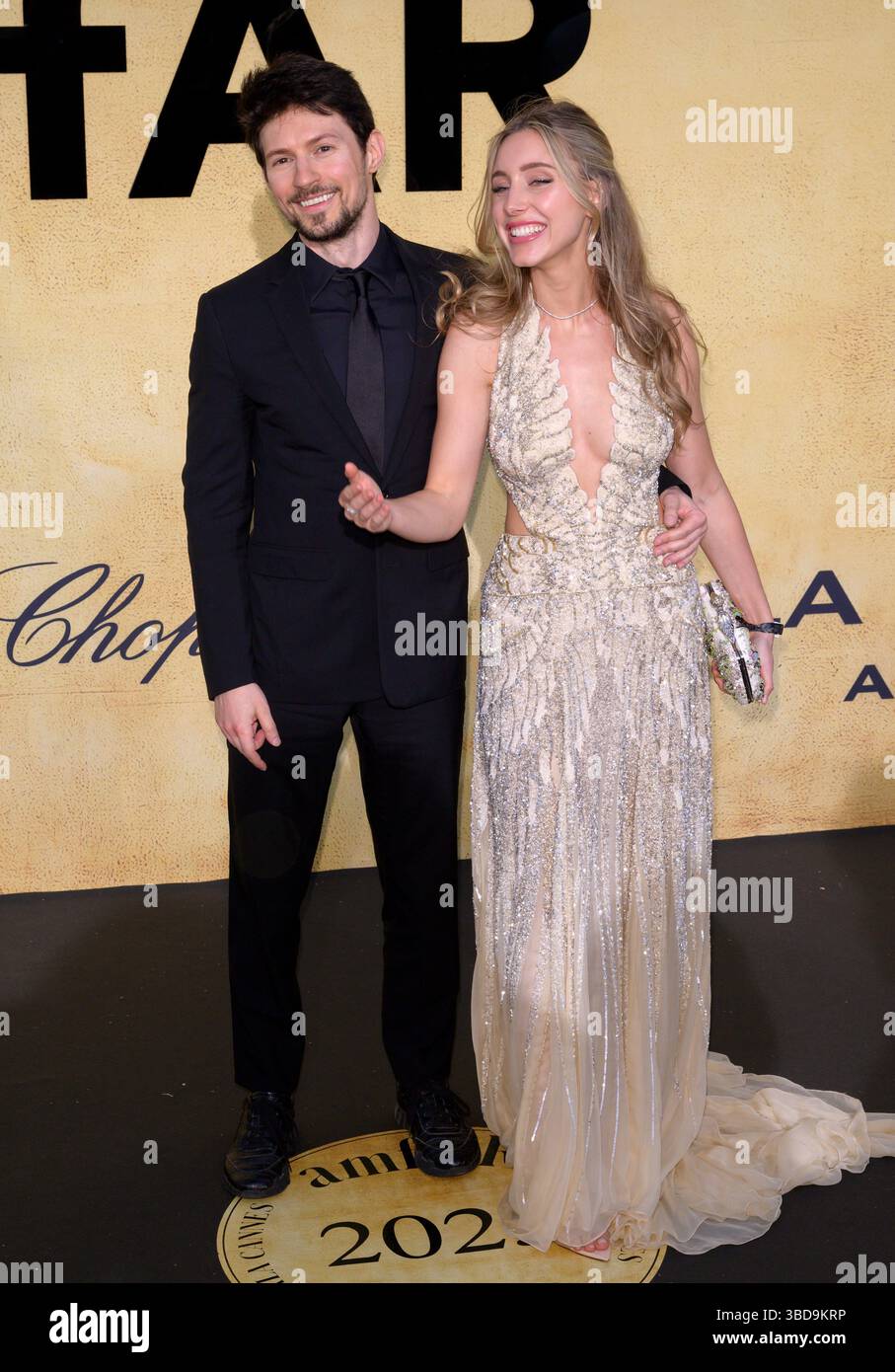 ANTIBES, FRANCE. May 22, 2025: Pavel Durov & Juli Vavilova at the 31st ...