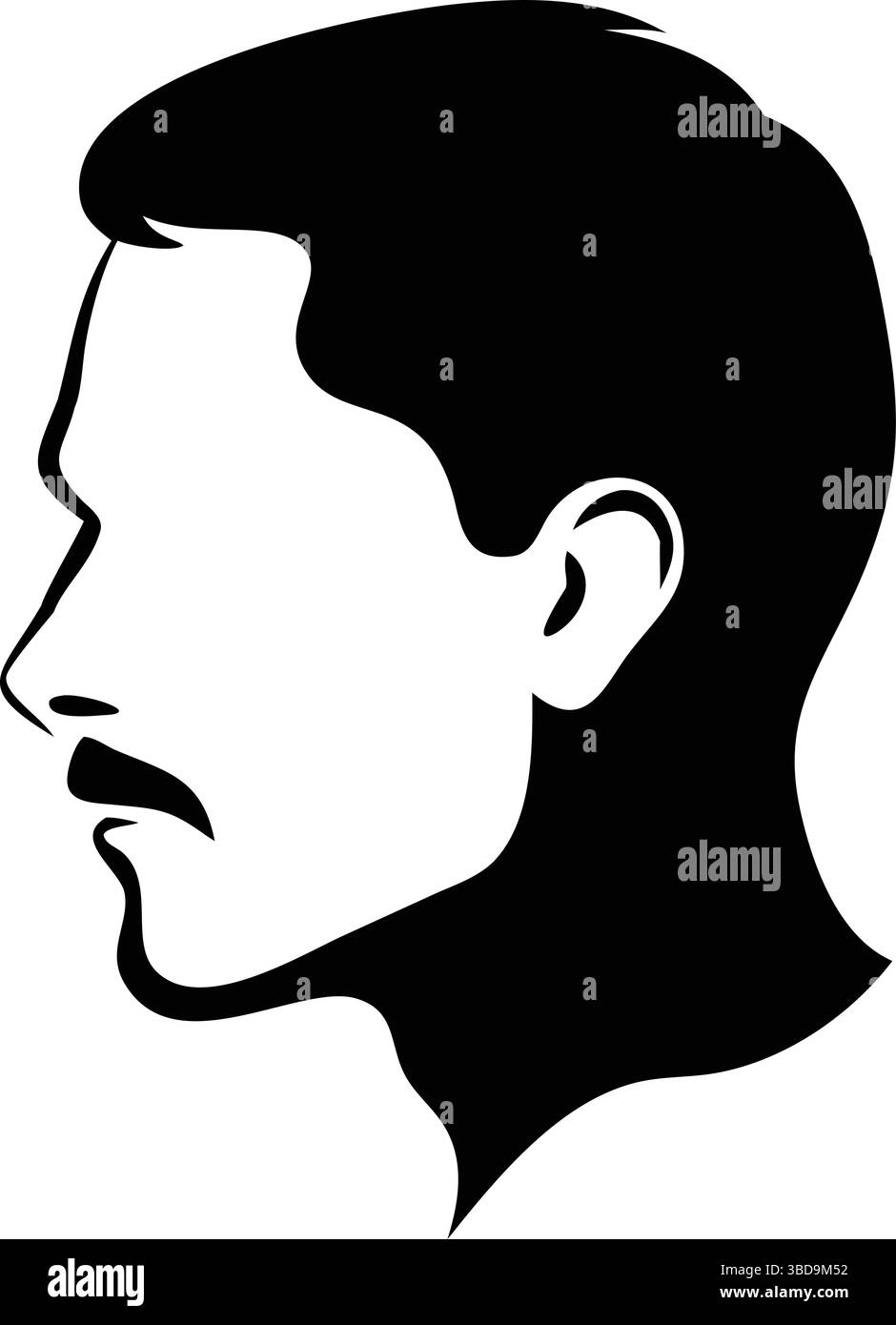 Male Face Side Profile Vector Silhouette Illustration Stock Vector ...
