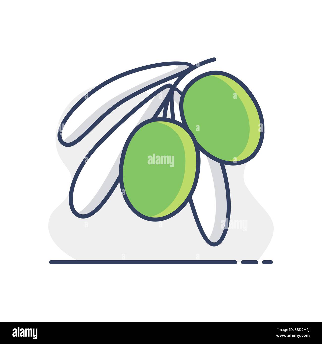 Olive branch, leaves and olives vector icon. Graph symbol for food and ...
