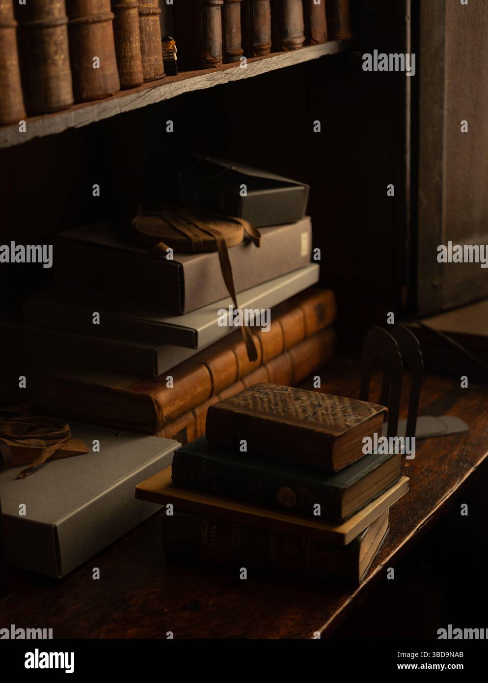 Books and manuscripts on display in Marsh's Library in Dublin city ...