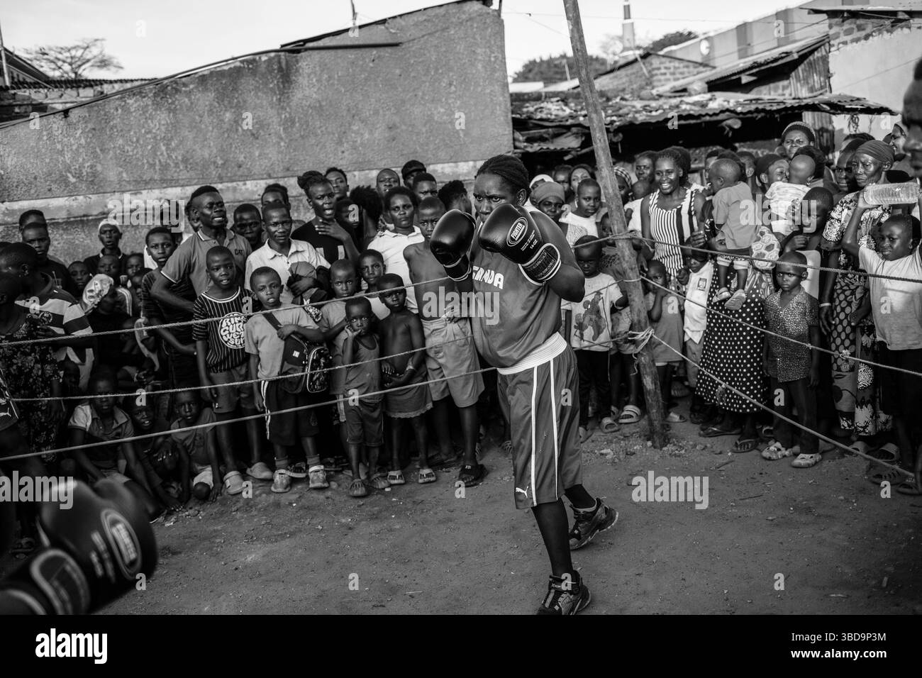 Uganda boxing in black and white hi-res stock photography and images ...