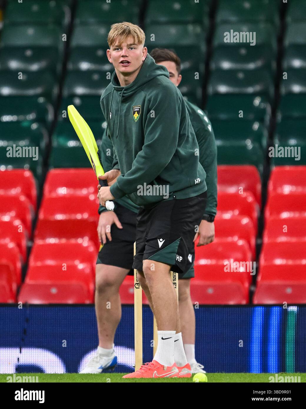 Henry Pollock of Northampton Saints plays cricket during the Captain's ...