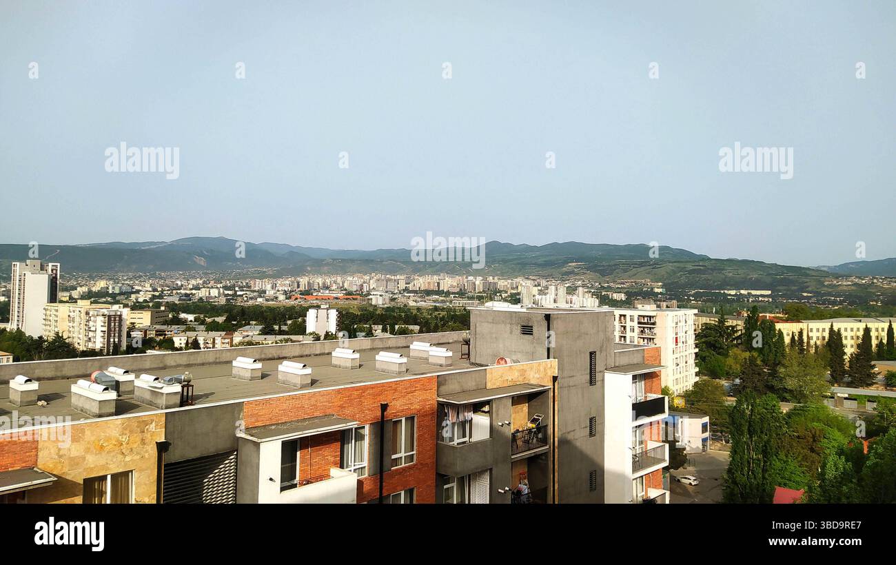 Panoramic cityscape of Tbilisi, Georgia, captured from a high vantage ...