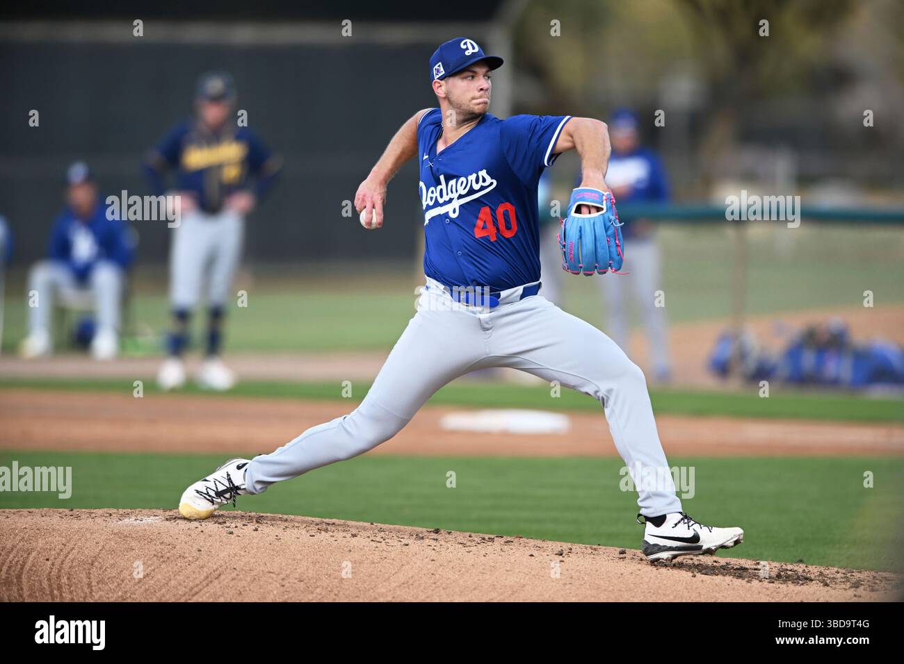 Los Angeles Dodgers pitcher Aidan Foeller (40) delivers a pitch during ...
