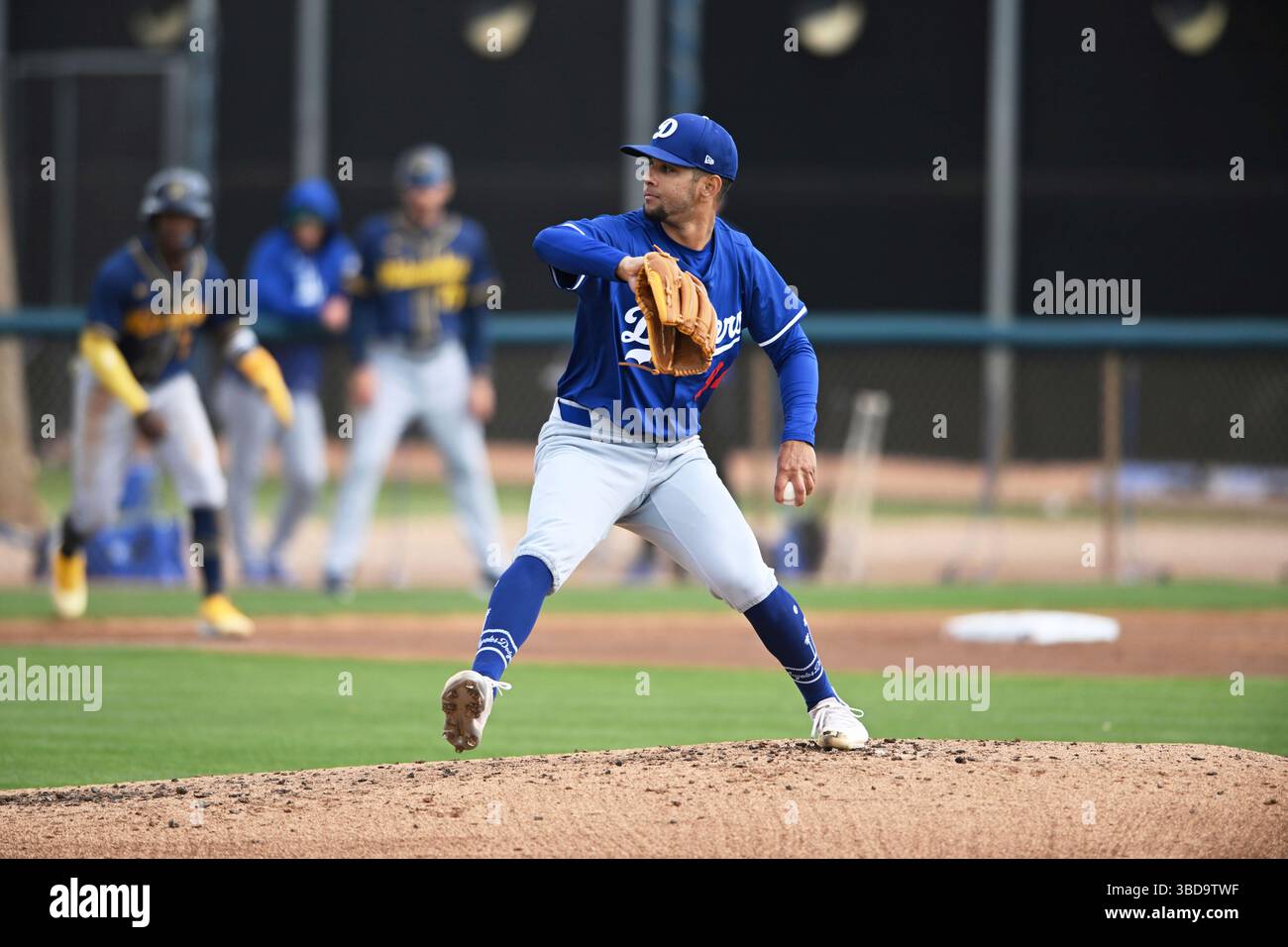 Los Angeles Dodgers pitcher Myles Caba (84) delivers a pitch during a ...