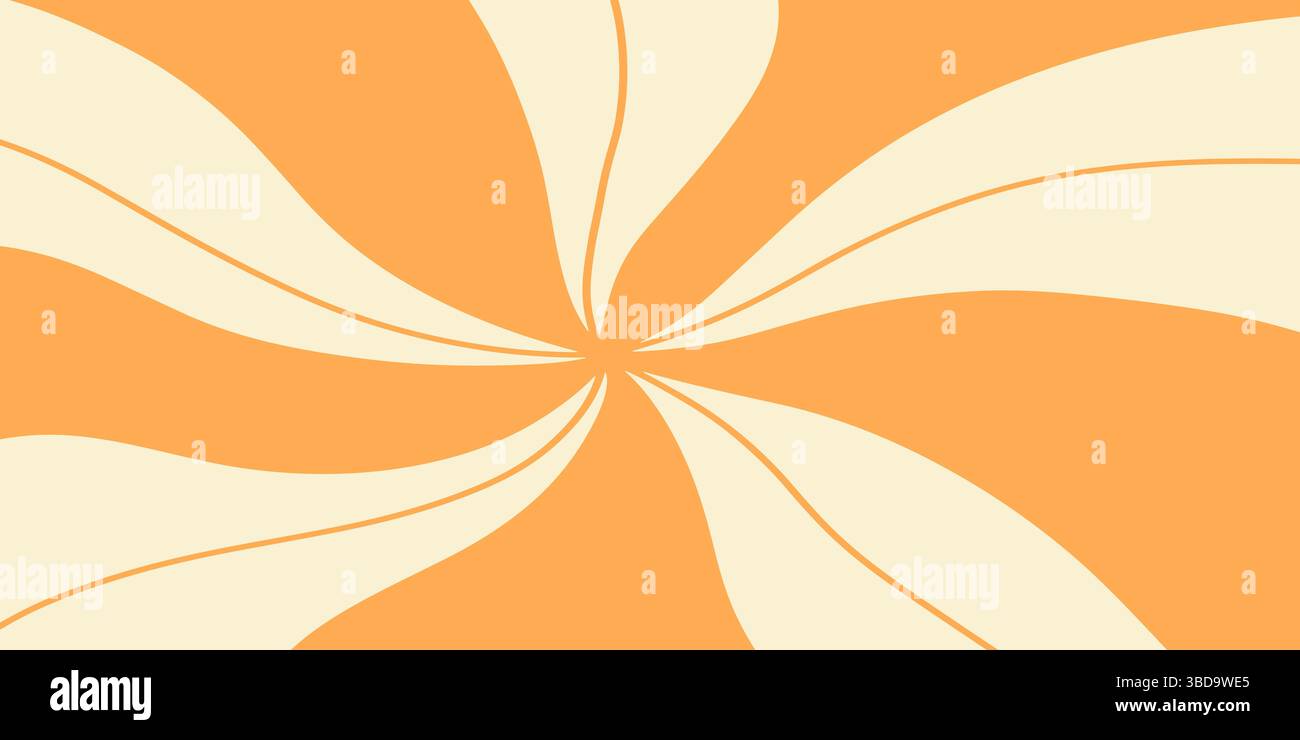 Twisted sun rays retro groovy banner background Stock Vector Image ...
