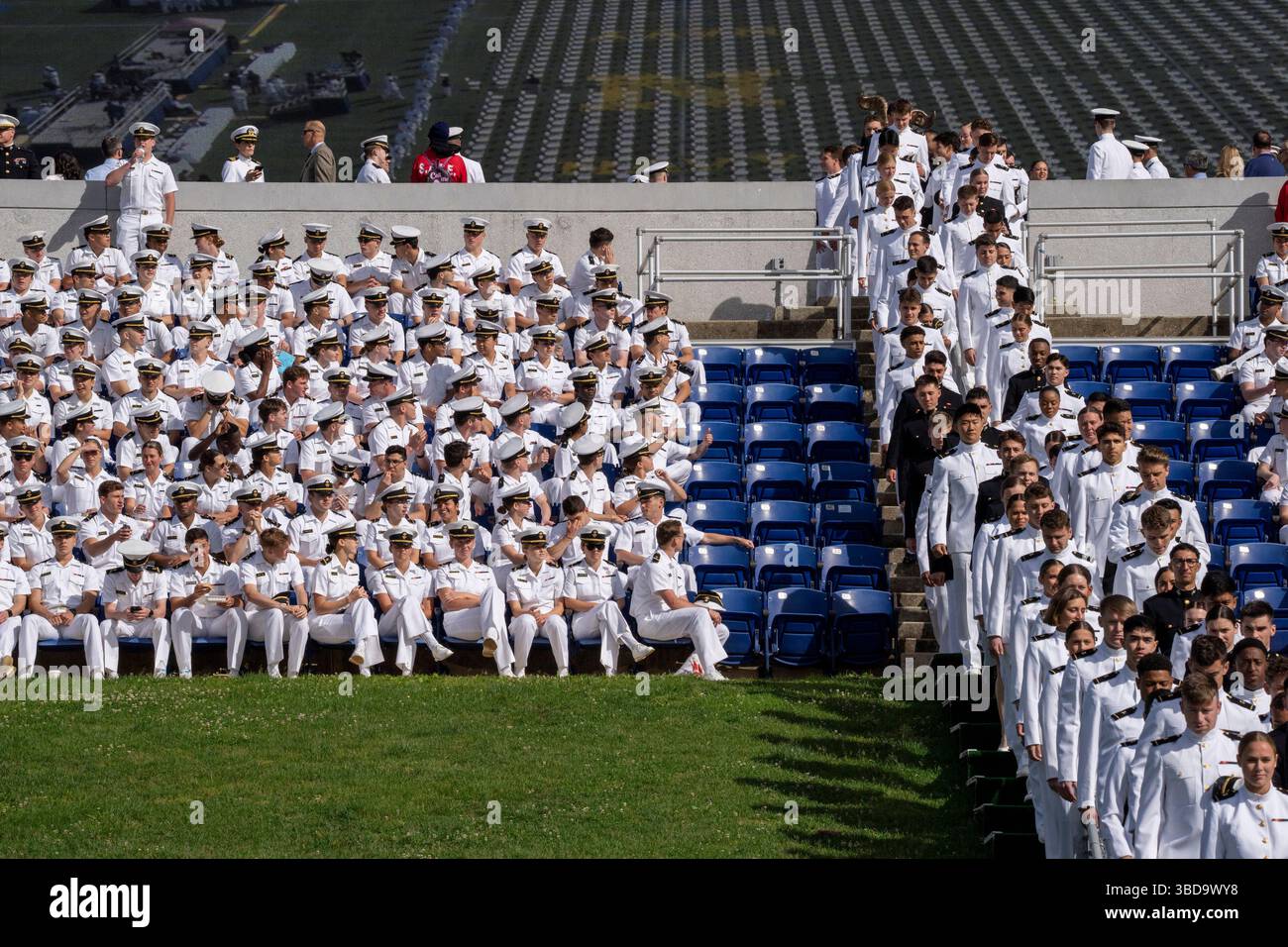 Annapolis, United States. 23rd May, 2025. Midshipmen arrive for the ...