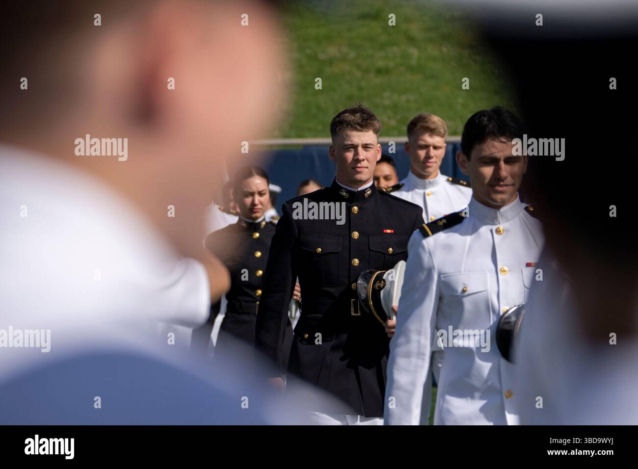 Annapolis, United States. 23rd May, 2025. Midshipmen arrive for the ...