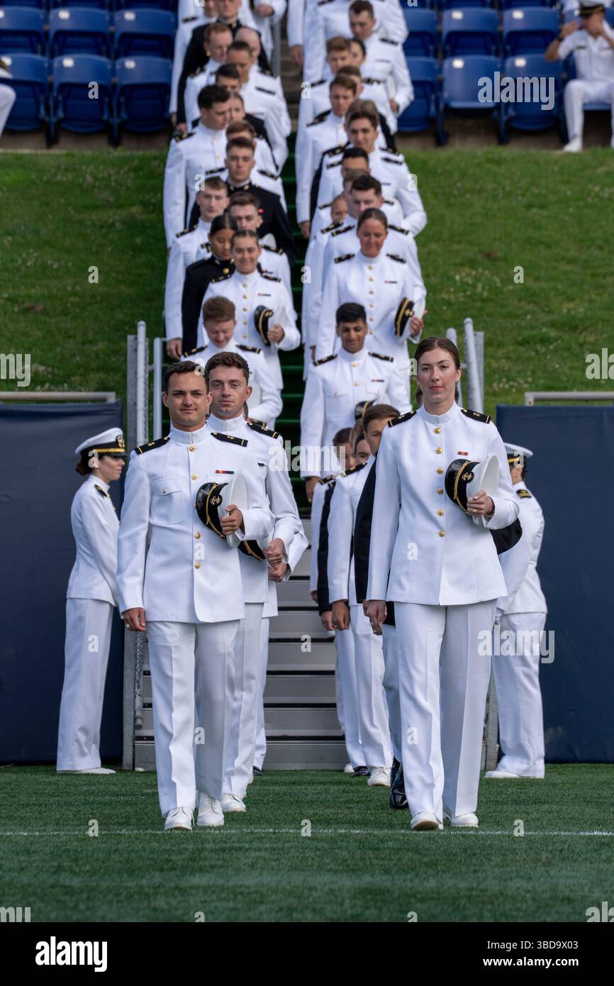 Annapolis, United States. 23rd May, 2025. Midshipmen arrive for the ...