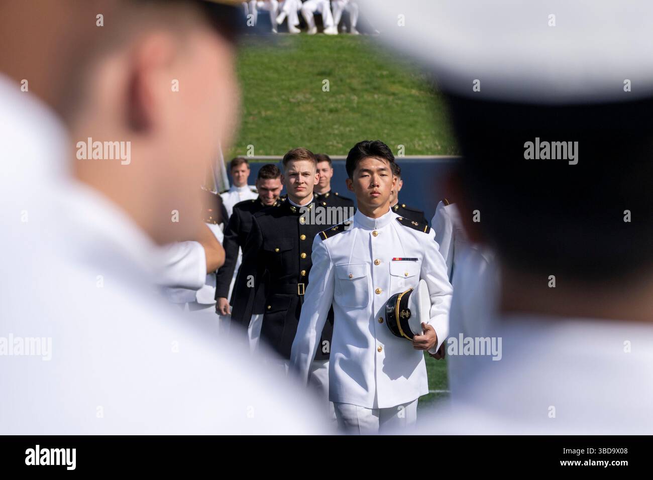 Annapolis, United States. 23rd May, 2025. Midshipmen arrive for the ...