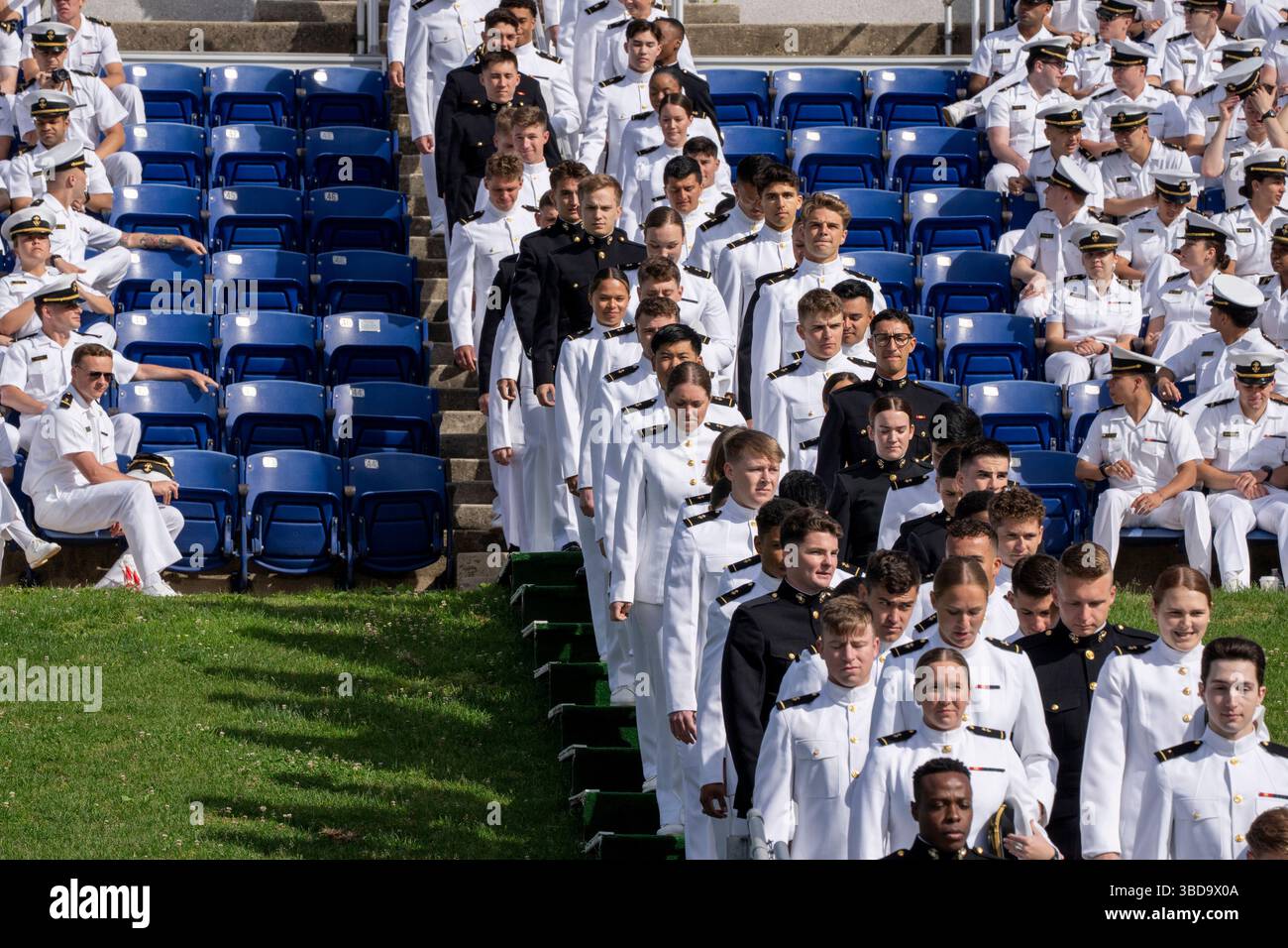 Annapolis, United States. 23rd May, 2025. Midshipmen arrive for the ...