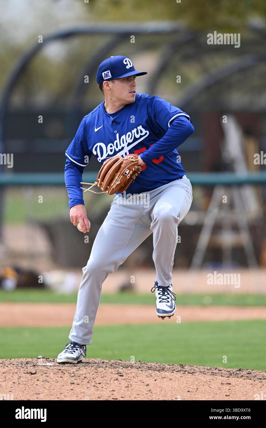 Los Angeles Dodgers pitcher Logan Tabeling (73) delivers a pitch during ...