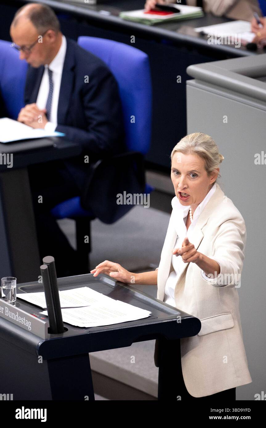 Alice Weidel, Friedrich Merz - Regierungserklaerung Bundestag DEU ...